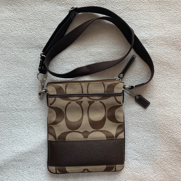 Coach | Bags | Coach Signature Stripe Swingpack Crossbody Bag | Poshmark
